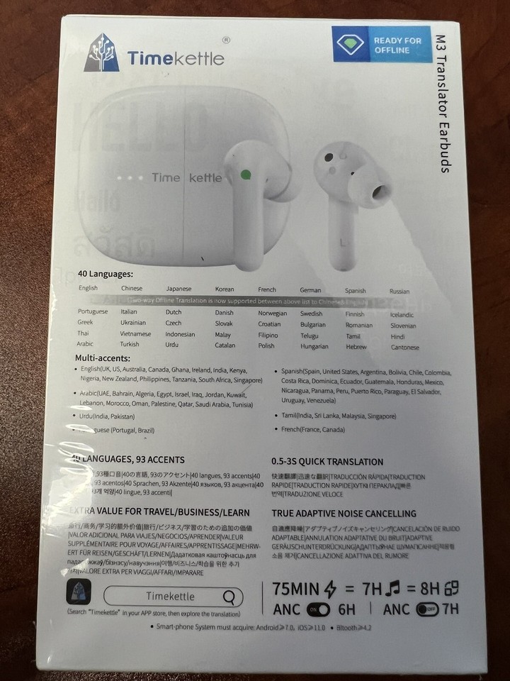 Timekettle M3 Language Translator Earbuds, Two-Way Translator Device ...