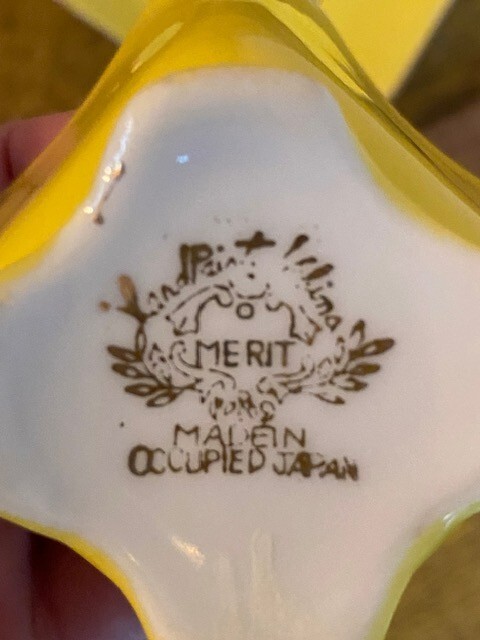 Rare Vintage Japan Merit Hand-Painted Yellow Pink Roses Teacup & Saucer ...