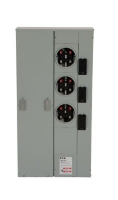 Three Meter Socket 600 AMP Main Electrical Panel Eaton 1MP3124R 3 X 125 ...