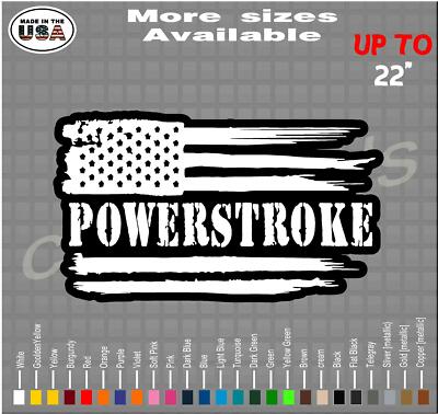 Powerstroke American Flag Vinyl Decal Sticker | Powerstroke Truck ...