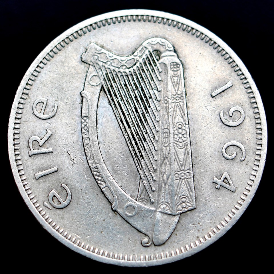 1964 Ireland 1 Florin (Florin, Two Shillings) Coin, km15a, Mintage ...