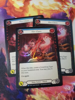 3x Flex Claws Blue Rainbow Foil Playset Dynasty Flesh and Blood | eBay