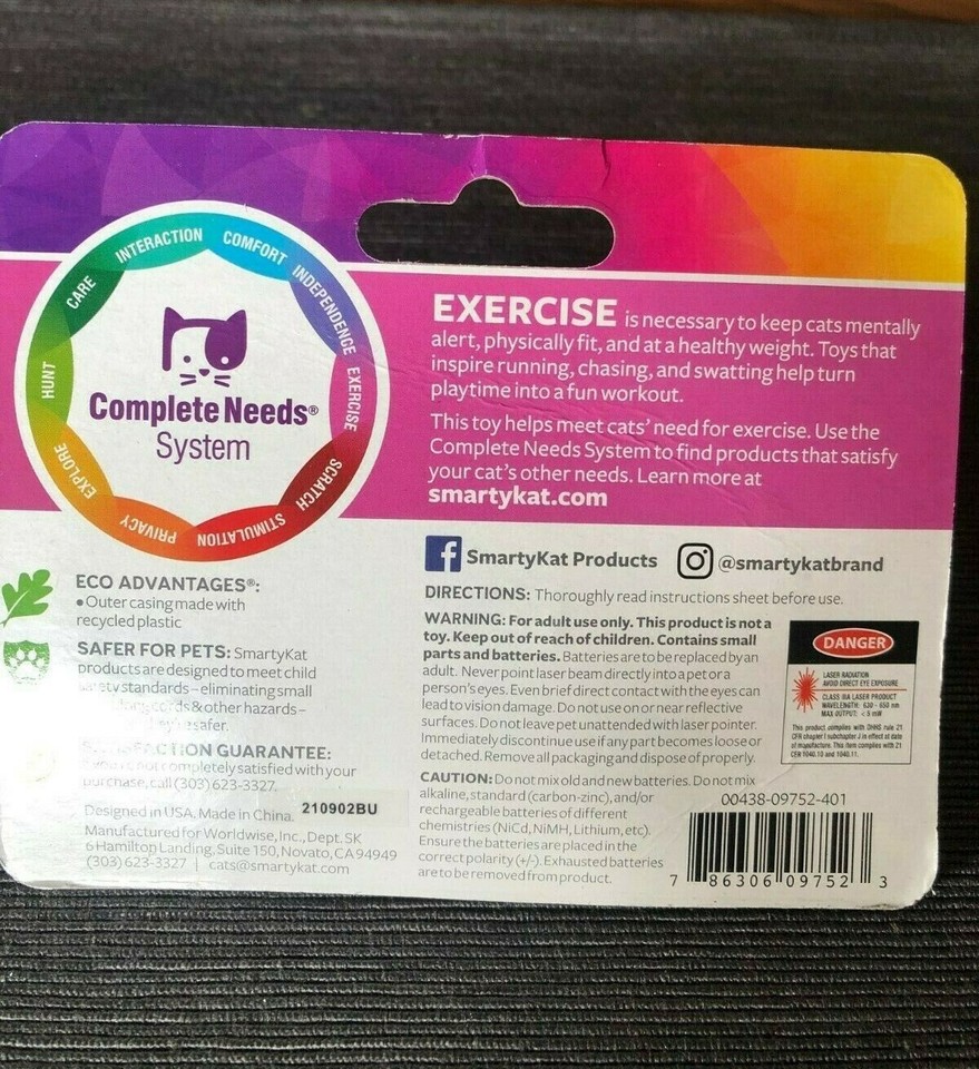 SMARTYKAT LOCO LASER ELECTRONIC LIGHT CAT TOY INTERACTIVE PET TRAINER ...