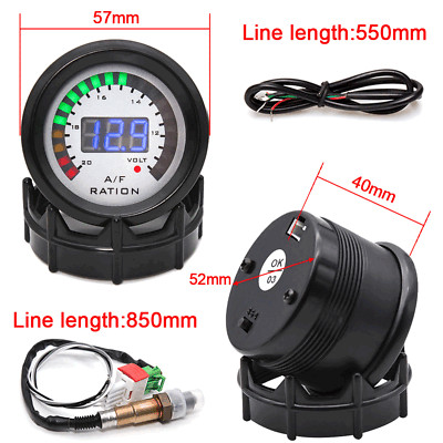 52mm LED Digital Racing Air Fuel Ratio Gauge With Narrowband O2 Oxygen ...