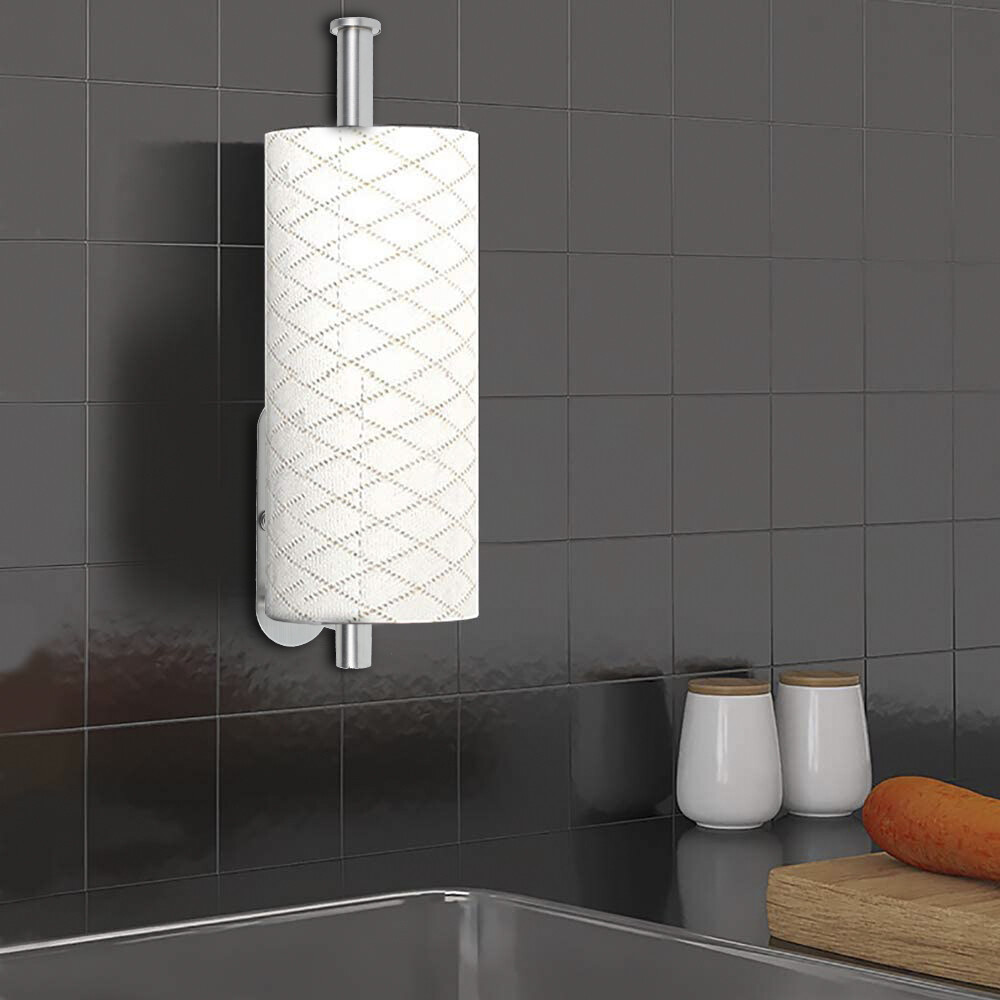 Kitchen Paper Roll Holder Self-adhesive Wall Mount Paper Towel Holder ...