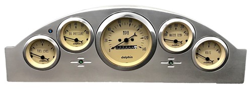 1957 Ford Car 5 Gauge Dash Panel Insert Cluster Set Billet Aluminum Tan ...