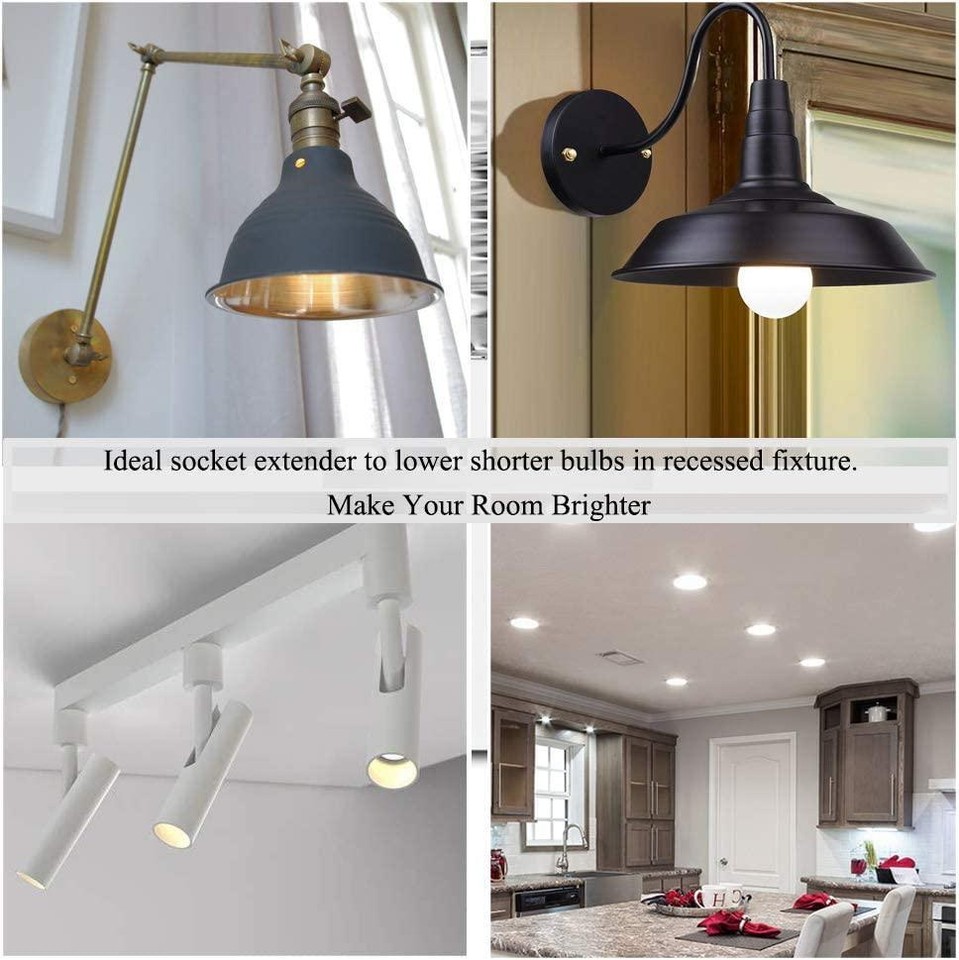 Light Bulb Socket Extender E26/E27 Screw In Adapter 3cm 1.4 inch ...