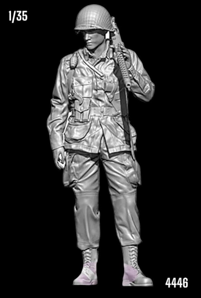 1/35 Resin Figure US WW2 Airborne Paratrooper .30 Cal MG Gunner Model ...
