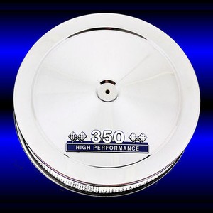 Air Cleaner For Small Block Chevy 350 Engines Chrome with Blue 350 ...