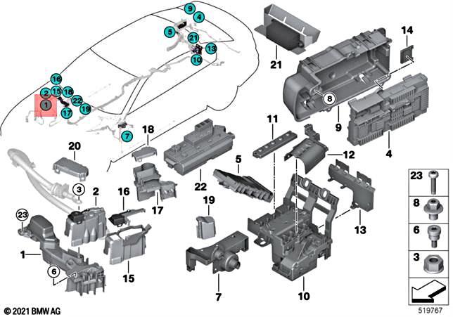 Genuine BMW X3 M X4 G01 Batt.Voltage F.Jump Start Terminal Point ...