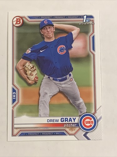 2021 Bowman Draft Drew Gray 1st Bowman #BD-35 Chicago Cubs Prospect | eBay