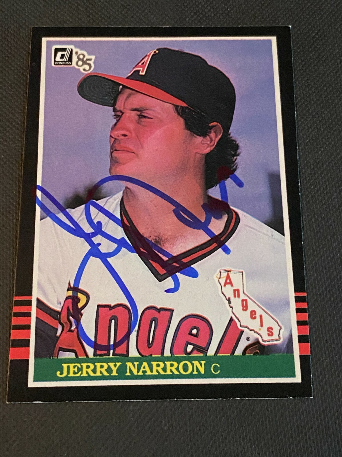 Jerry Narron Signed 1985 Donruss Card Auto LA California Angels ...