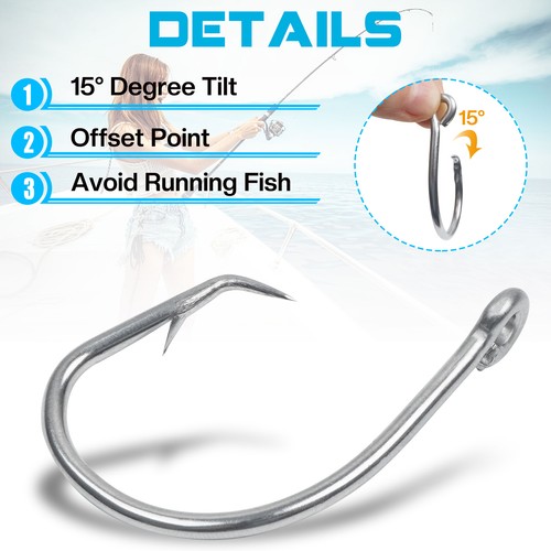 Stainless Steel Circle Hooks Strong Big Game Hooks Shark & Swordfish ...
