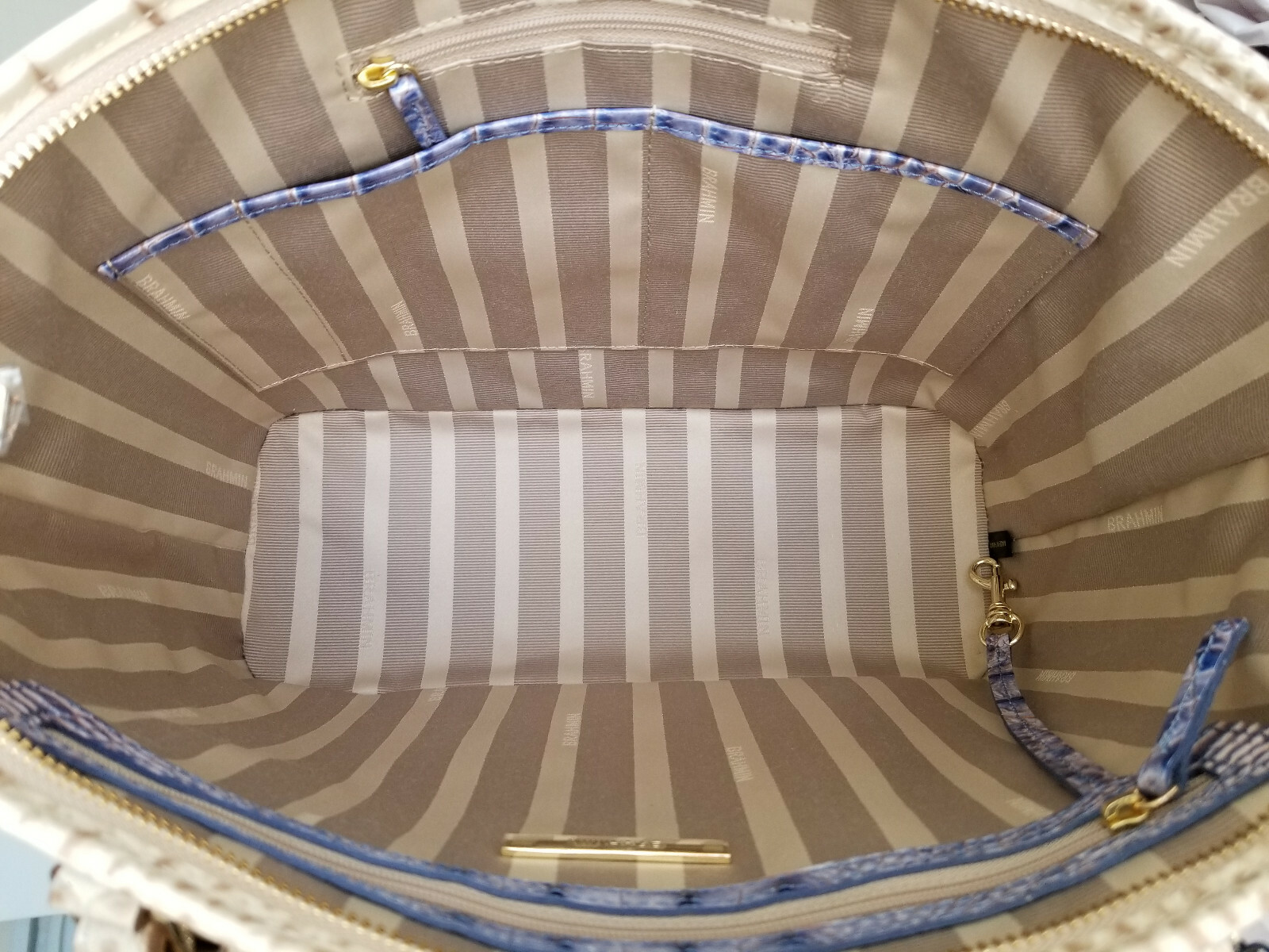 🌹Brahmin Medium Asher Tote Denim Washed Indigo Ipanema Leather Bag ...