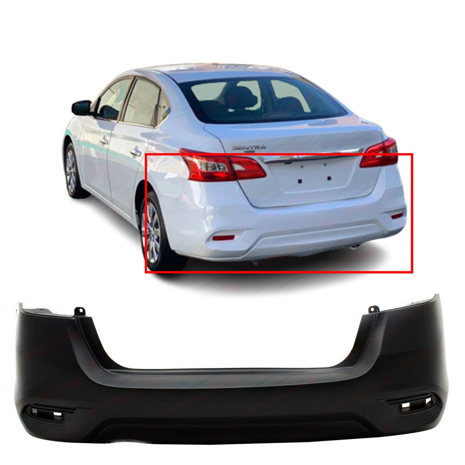 Primed Rear Bumper Cover Fascia for 2016-2019 Nissan Sentra SR 16-19 | eBay