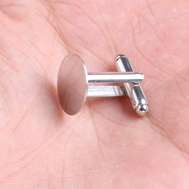 10 Pcs Silver Tone Cufflinks Cuff Link Backs Blanks Jewelry 0.71x0.55 ...