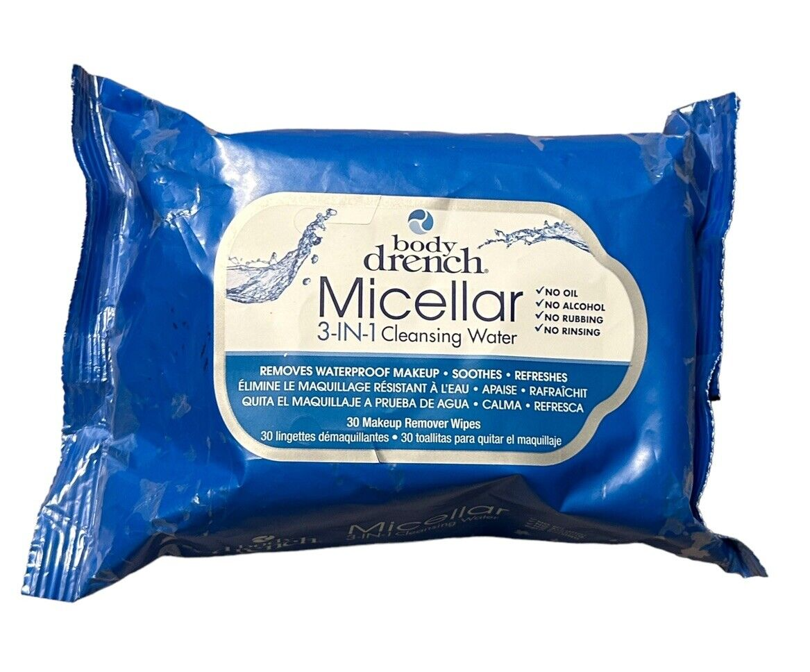 2 Packs Body Drench Micellar 3 in 1 Cleansing Water Wipes - 30 each (60 ...