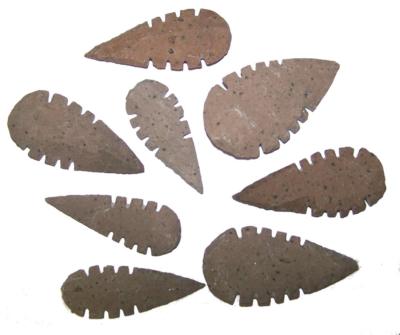 6 pieces SERRATED HICKORYITE STONE LARGE 2 TO 3 INCH ARROWHEADS ...