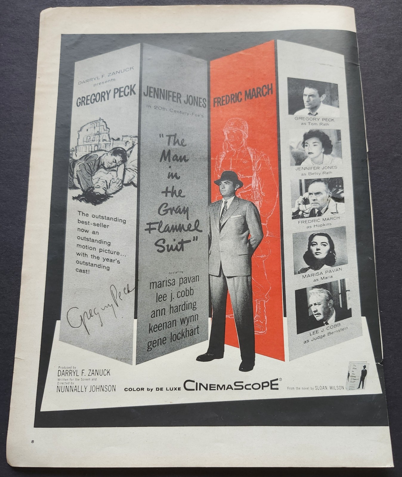 Vintage Original Ad Gregory Peck Autographed Movie Advertisement 1956 ...