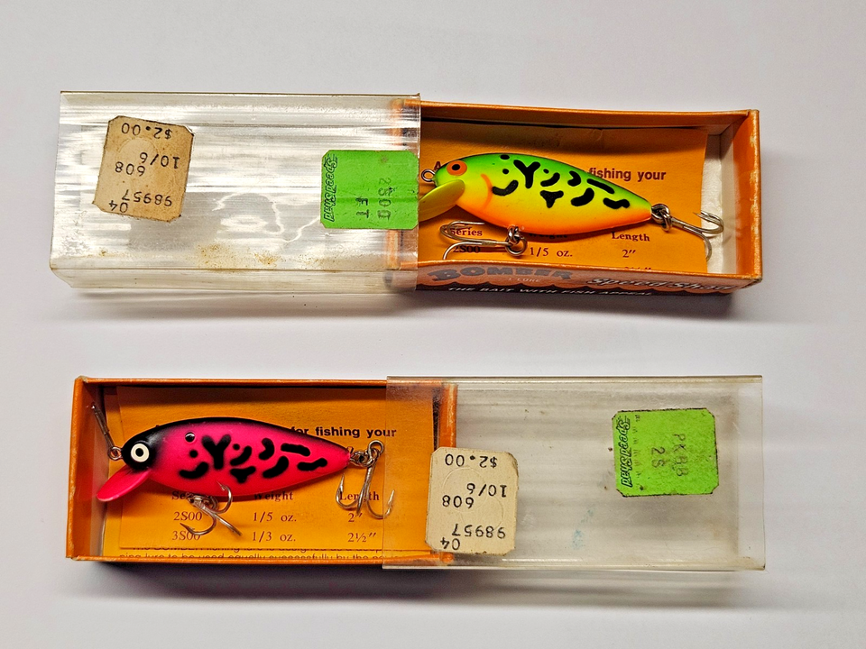 Bomber Speed Shad vintage lure Hot Pink & flourescent in box No UPC set ...
