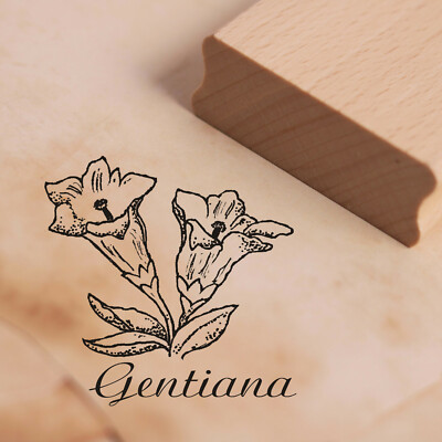 Stempel Gentiana - Motivstempel Enzian 38x38 - Pflanzen Gärtner Florist ...