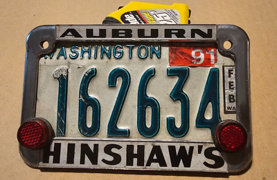 1976-1987 WASHINGTON MOTORCYCLE LICENSE PLATE HINSHAWS HONDA DEALER ...