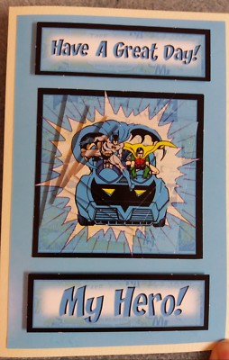 HANDCRAFTED CARD HAPPY BIRTHDAY BATMAN ROBIN SUPERHERO BATMOBILE JOKER ...