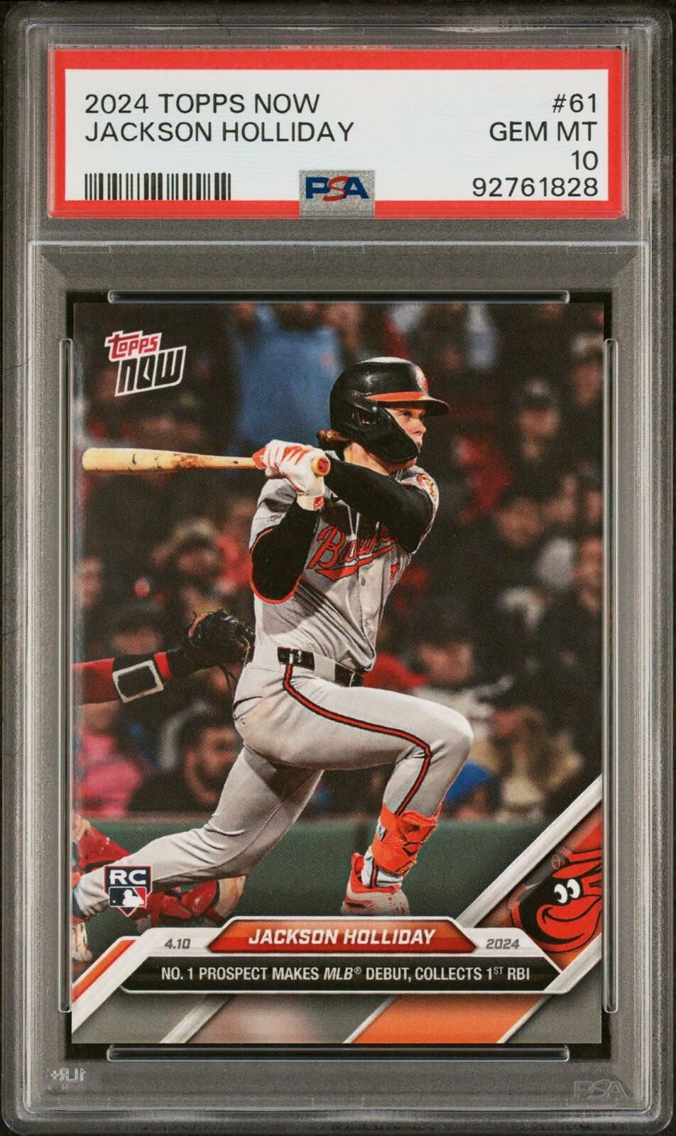 2024 Topps Now #61 Jackson Holiday RC - PSA 10 *MLB Debut First Rookie ...