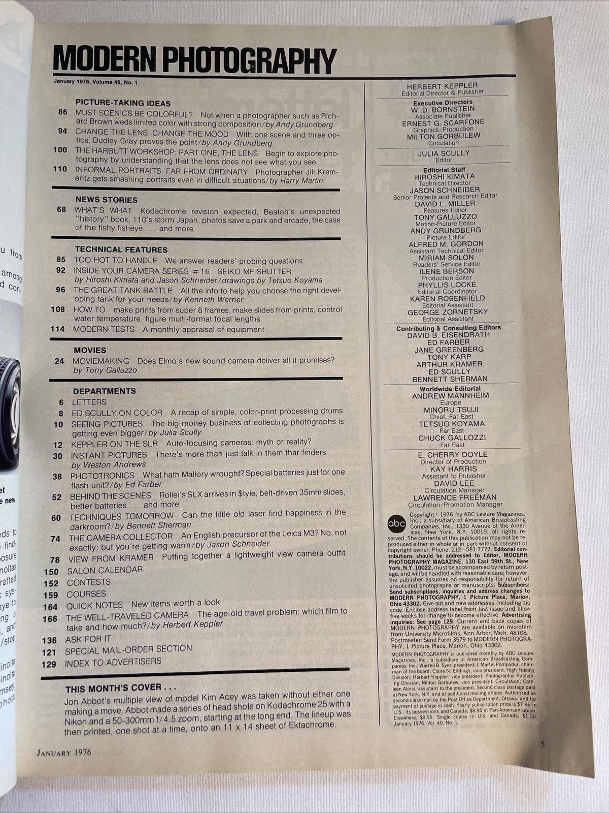 1976 January MODERN PHOTOGRAPHY Magazine, Good Scenics, Auto Focusing ...