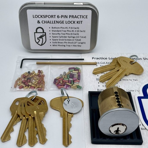 Locksport Premium KWIKSET 6-PIN Practice Lock & DIY Challenge Lock Kit ...