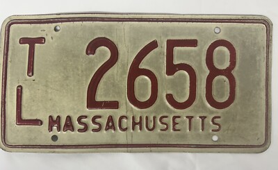 Vintage 1970s Massachusetts Trailer License Plate Red/Off White TL 2658 ...