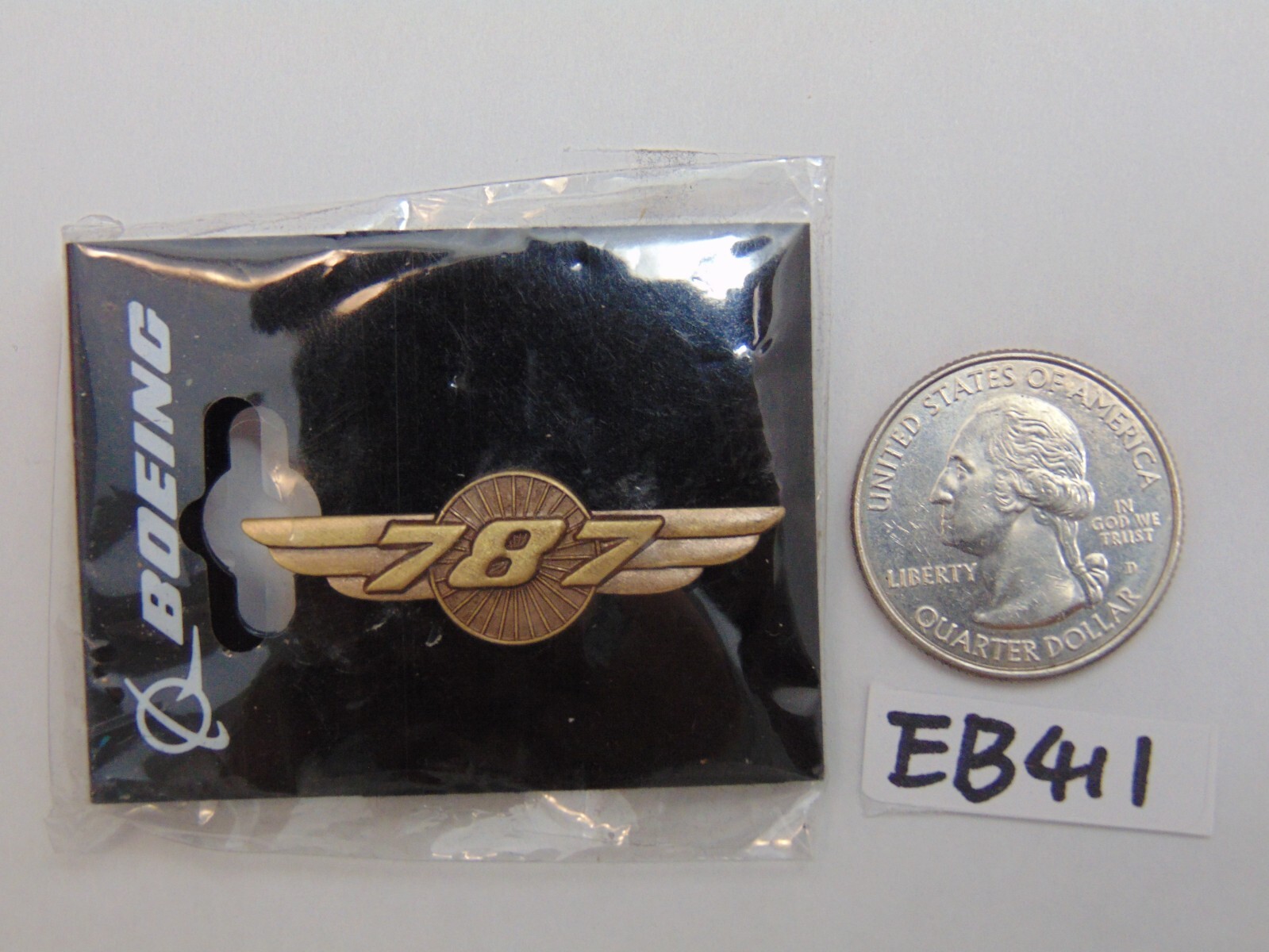 BOEING 787 PILOT WINGS LAPEL PIN - JET AIRPLANE FLIGHT ATTENDANT FLIGHT ...