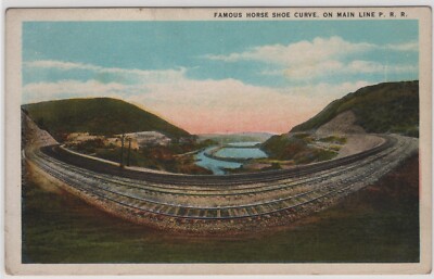Pennsylvania Horseshoe Curve Main Line PRR Linen Postcard A5 | eBay