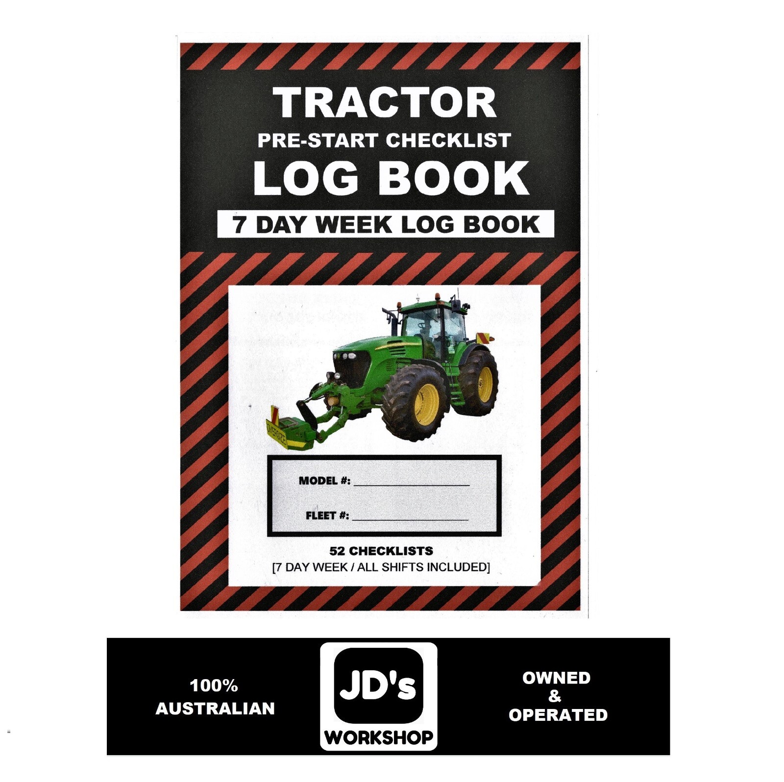 Tractor Daily Pre-Start Safety Inspection Checklist Log Book [A5 Size ...