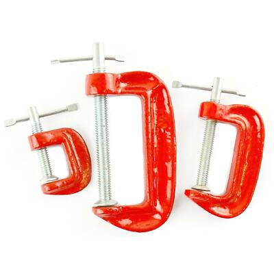 3pcs Mini G Clamp Set Steel For Metalwork Welding Wood 25mm 50mm 75mm ...