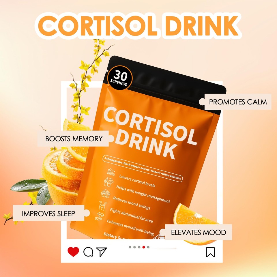 Cortisol Drink Powder - Natural Cortisol Supplements for Ashwagandha, L ...