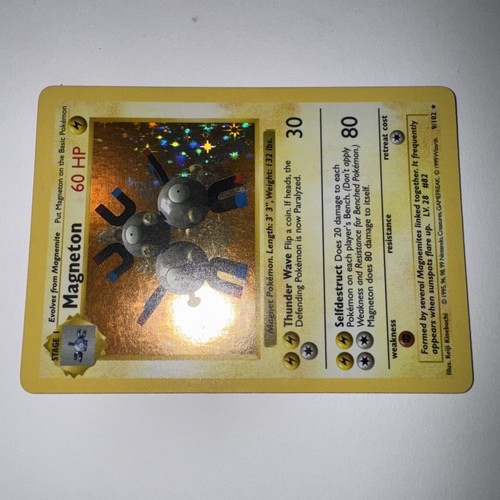 Magneton 9/102 Base Set Shadowless Holo Pokemon Card | eBay