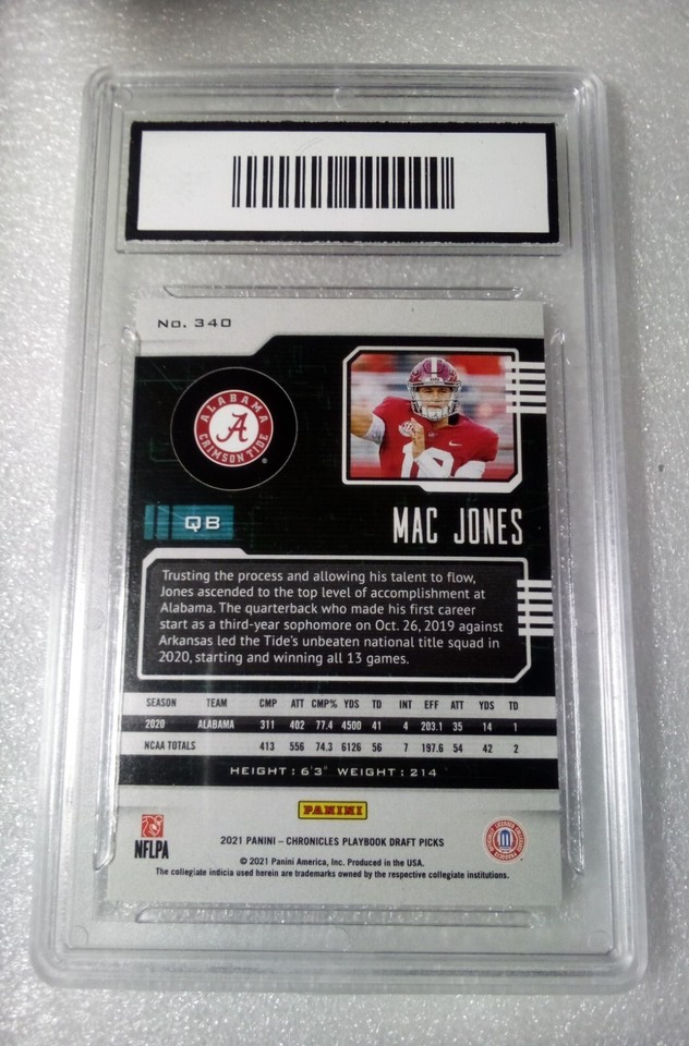 2021 Playbook Mac Jones RC #337 (PGA GEM 10) | eBay
