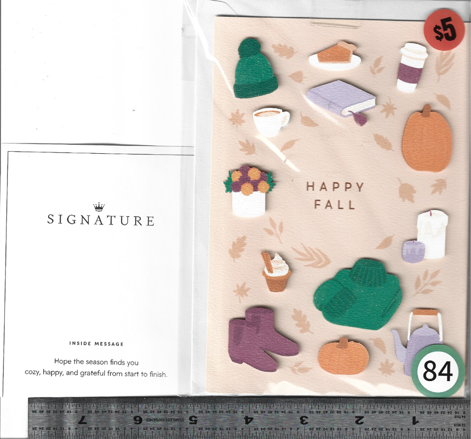 (4) 1 single PAPYRUS & Hallmark embellished FALL Card | eBay