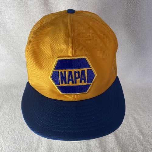 Vintage NAPA AUTO PARTS trucker cap SNAPBACK mesh LOUISVILLE patch ...