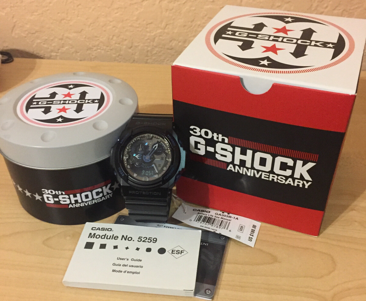 G-Shock Black Blue 30th Anniversary Limited Edition Watch GA-303B-1A | eBay