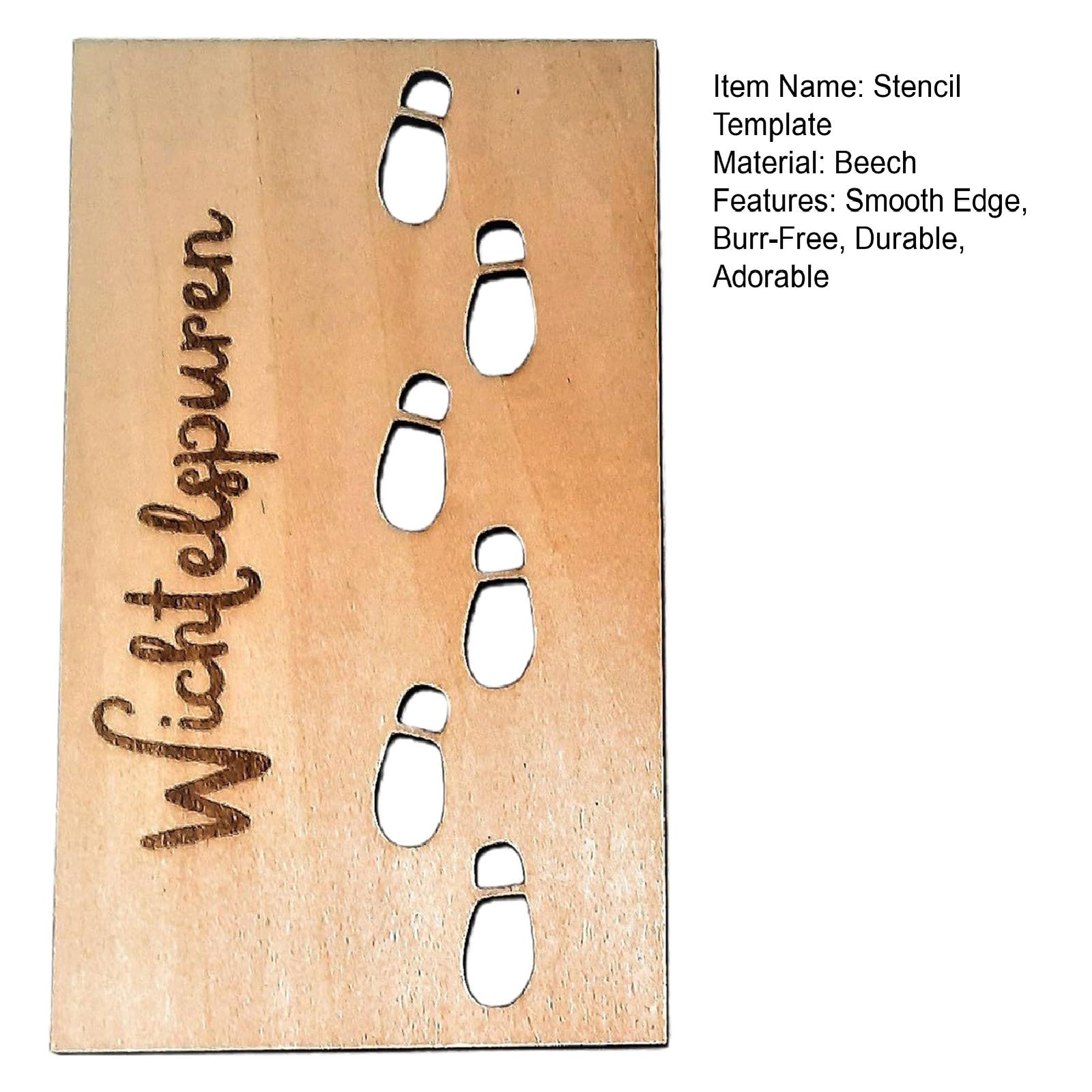 Christmas Wooden Slices Santa Claus Footprint Holiday Stencil Dwarf ...