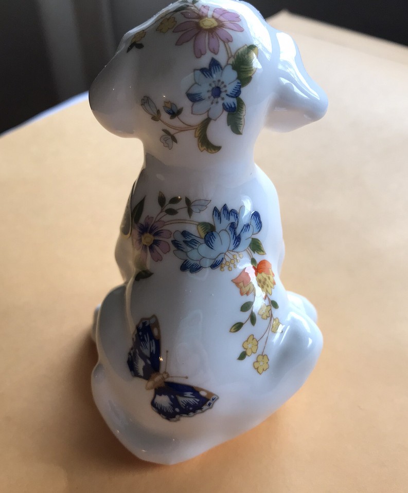 RARE AYNSLEY FINE BONE CHINA LABRADOR PUPPY DOG FIGURINE 4" TALL ...