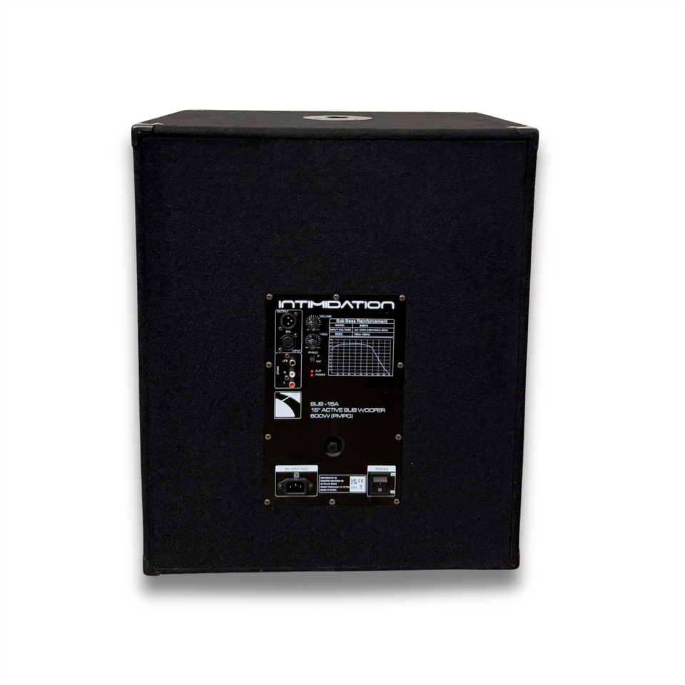 Intimidation PI-115 + SUB15 Active PA System Bundle 3600W DJ Disco Band ...