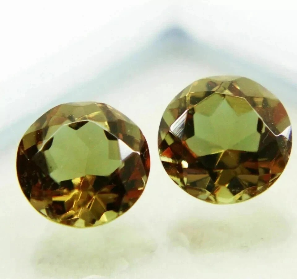 32 Ct Natural Alexandrite Round Cut Loose Gemstone Matched Pair Color ...
