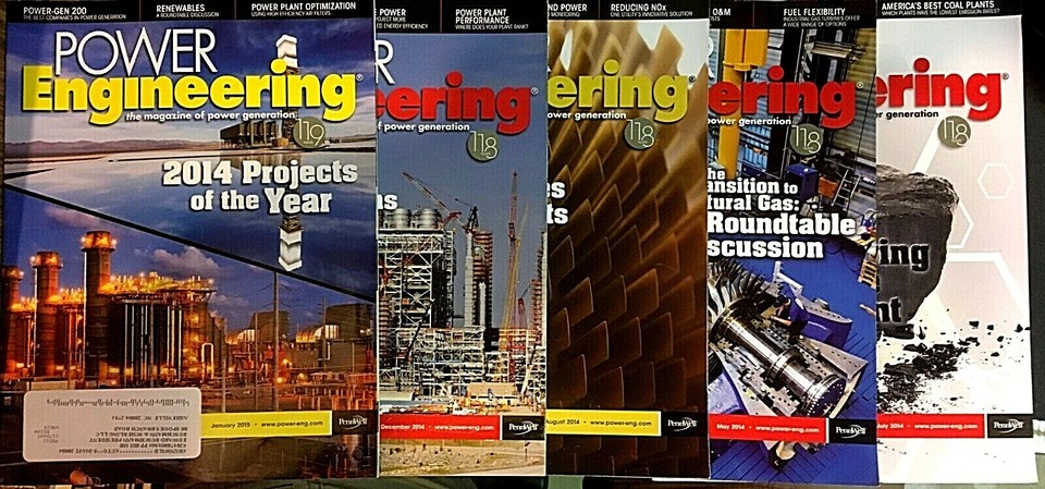 POWER ENGINEERING MAGAZINE POWER GENERATION 5-BOOK LOT FROM 2014-2015 ...