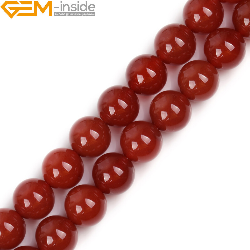 Natural Stone Red Agate Gemstone Beads For Jewelry Making 15" Beads in ...