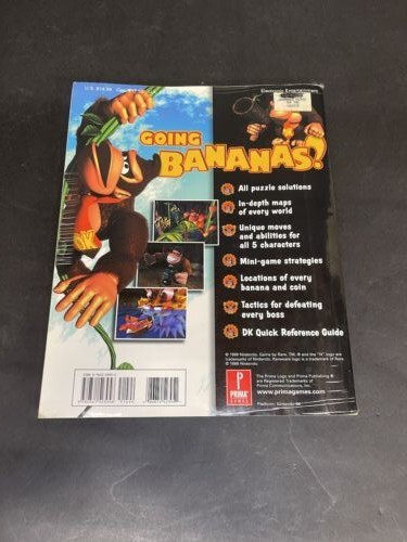Nintendo N64 Prima's Official Strategy Guide Donkey Kong 64 w/ Map Fold ...
