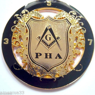 PHA Black & Golden 3.5.7 Masonic Key Prince Hall Affiliated Cut Out Car ...