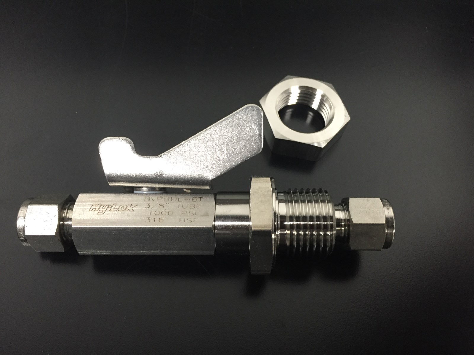 HYLOK BVPBHL-6T BULKHEAD BALL VALVE 316 STAINLESS STEEL 3/8 ...